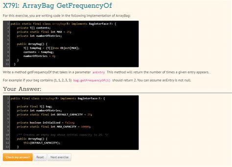 Solved X791 Arraybag Getfrequency Of For This Exercise You
