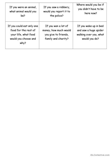 Conditional 2 Questions Cards Français Fle Fiches Pedagogiques Pdf And Doc