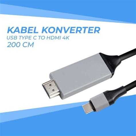 Kabel Konverter Usb Type C To Hdmi K Meter Kabel Hdmi To Type C Untuk Hp Ke Tv Android Ke