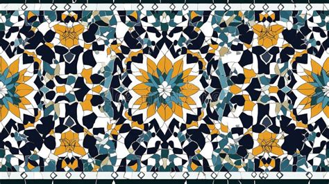 Colorful Geometric Mosaic Tile Design Showcasing Intricate Floral Patterns And Vibrant Colors In