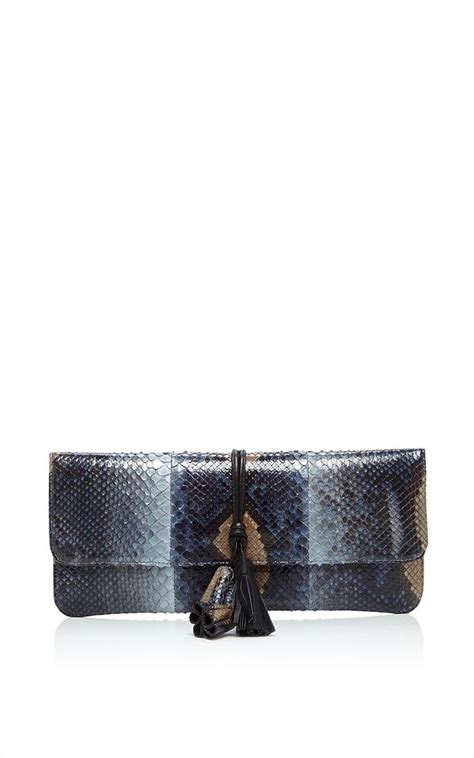 Blueberry Python Jimmy Clutch By Jill Haber Moda Operandi