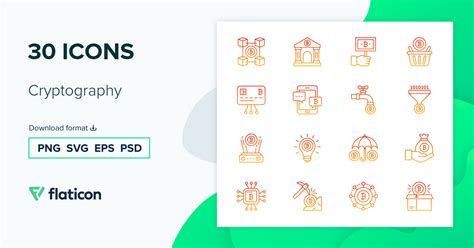 Cryptography Icon Pack Gradient 30 Svg Icons