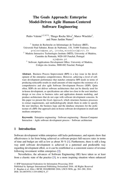 Pdf The Goals Approach Enterprise Model Driven Agile Human Centered