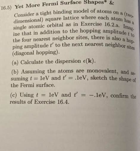 Solved 165 Yet More Fermi Surface Shapes And Two