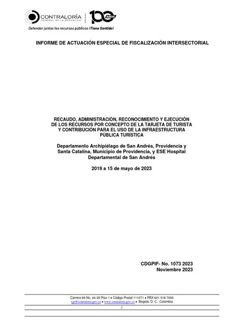 1073 2023 If Aefi Departamento De San Andrés Y Otros Tarjeta De Turista Pdf Turismo