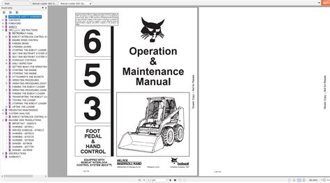 Bobcat Loader 653 Operation And Maintenance Manuals