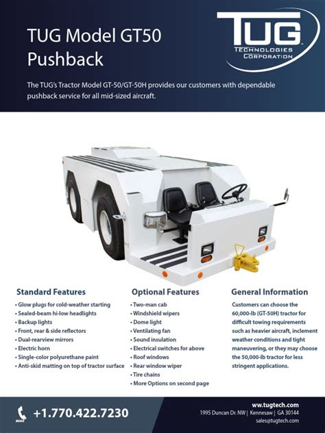 Tug Model Gt50 Pushback Pdf Brake Tractor