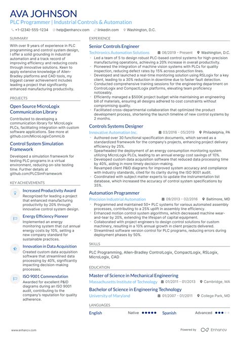PLC Programmer Resume Examples Guide For PLC Programmer Resume Examples Guide For