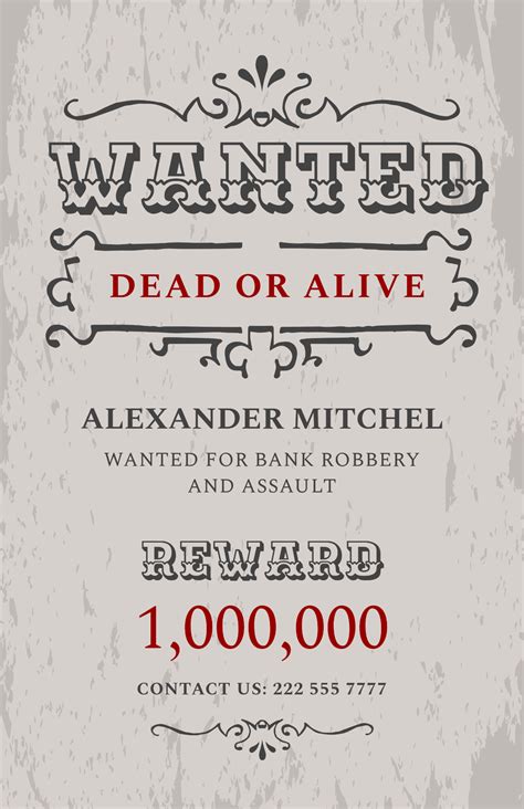 Free Wanted Poster Background Template To Edit Online