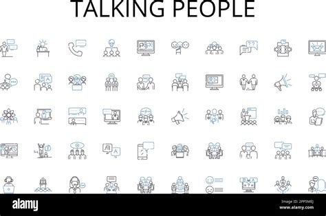 Talking People Line Icons Collection Sprint Iterative Backlog Collaborative Scrum User