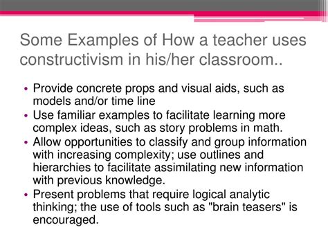 What Are The Examples Of Constructivist Classroom Activities At Tawny