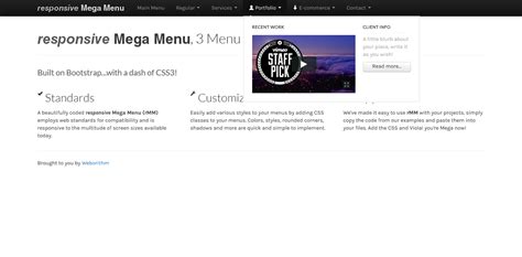 Responsive Mega Menu For Bootstrap By Weborithm CodeCanyon