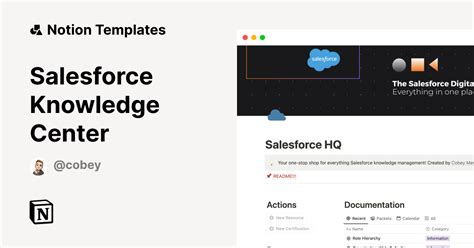 Salesforce Knowledge Center Template By Cobey Maynard Notion Marketplace