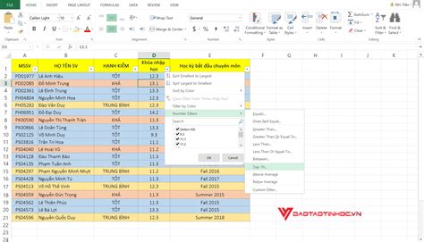 cách sử dụng autofilter trong excel daotaotinhoc vn