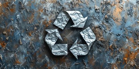 Premium Photo Textured Aluminum Recycling Sign On Rustic Metal Background
