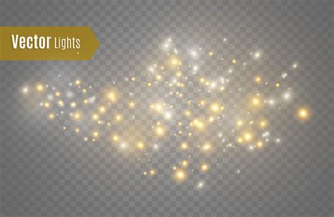 흰색 스파크와 황금 별 반짝 특별 한 조명 효과 투명 한 배경 벡터 반짝입니다 크리스마스 추상 패턴입니다 스파클링 마술 먼지 입자 0명에 대한 스톡 벡터 아트 및 기타