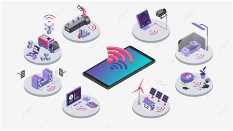Isometric Iot Illustration With Smart Home Devices And Wireless Connectivity Vector Control