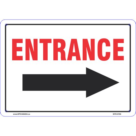 ENTRANCE RIGHT ARROW SYMBOL DPI Canada