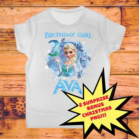Personalized Frozen Elsa Birthday Shirt Png Decal Iron On Transfer Digital File Etsy