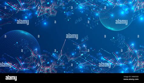 Digital Network And Data Flow In Cyberspace Theme Background Futuristic Digital Network With