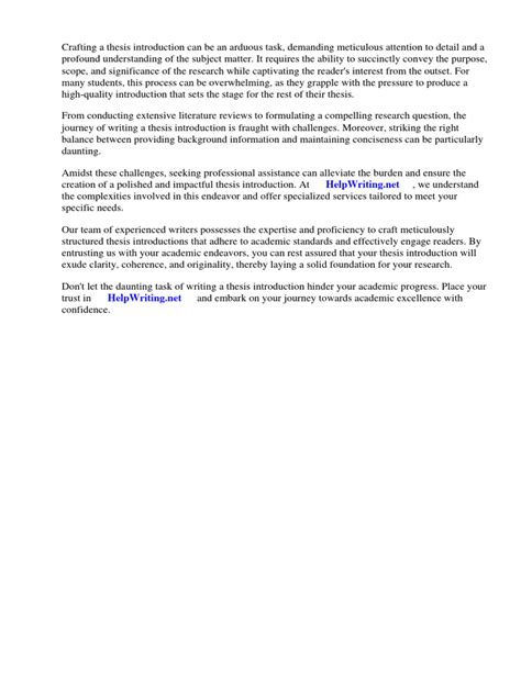 Thesis Introduction Content Pdf Career And Growth Art