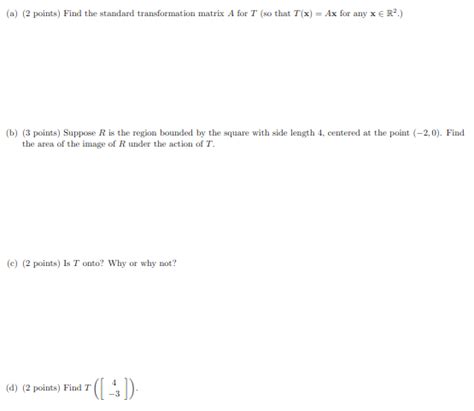 Solved Let T R RP Be A Linear Transformation Such That Chegg Com