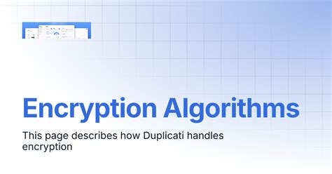 Encryption Algorithms Duplicati