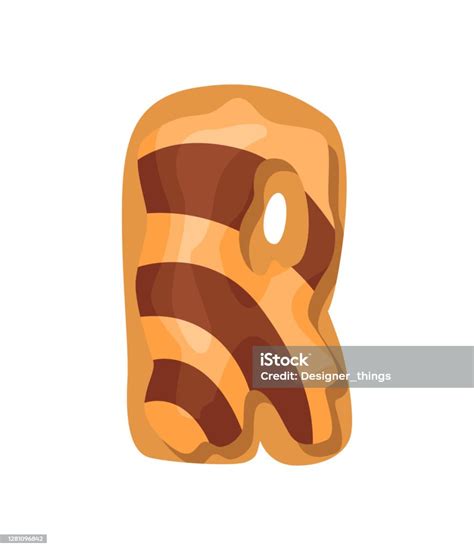 만화 쿠키 글꼴 제과자들은 자본 문자 R 벡터 영어 Abc 베이킹 컬러 유약에 스타일화 창조적 인 진저 브레드 알파벳 디자인