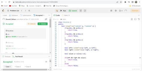 Devesh Rehan On Linkedin Leetcodeq 100 Same Tree