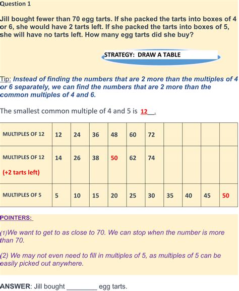 Upper Primary Math Heuristic Worksheets Advanced Learning Centre