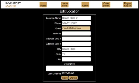 Efficient Browser Based Inventory Management