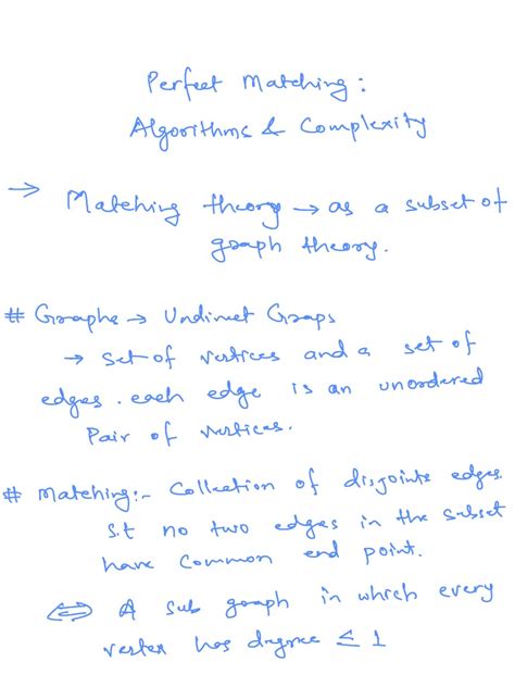 Perfect Matching Pdf