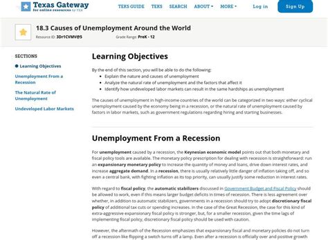 Texas Gateway Ch 18 Causes Of Unemployment Around The World Ebook