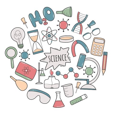 Premium Vector Hand Drawn Science Round Banner Chemistry Biologists And Physics Concept Doodle