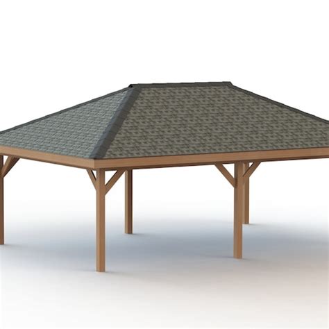 Hip Roof Gazebo Building Plans 14 X 16 Perfect For Etsy