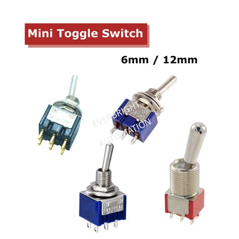 6mm 12mm 3 Pin 6 Pin Spdt Dpdt On On Miniature Mini Toggle Switch Mts 102 202 Shopee Singapore