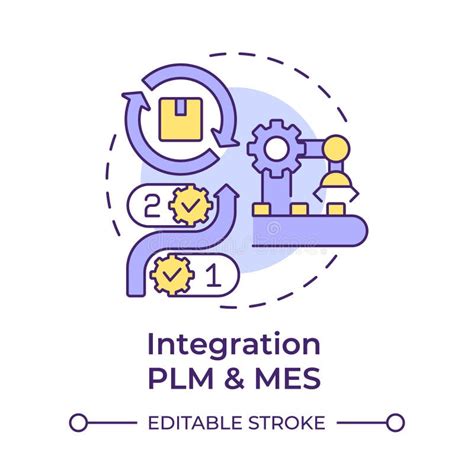 Integration Plm And Mes Multi Color Concept Icon Stock Vector Illustration Of Design Sign