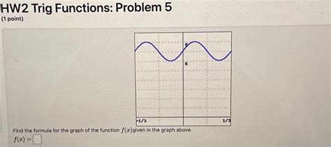 Solved HW2 Trig Functions Problem 5 1 Point 6 1 3 Find Chegg Com