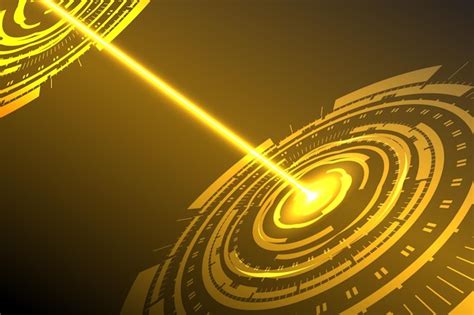 원 추상 기술 배경의 골드 네트워크 빛 프리미엄 벡터