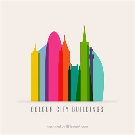 Edifícios Coloridos Cidade Vetor Premium
