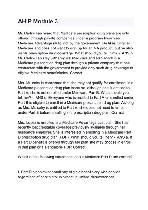 Ahip Module 3 Exam Questions With Correct Answers 20242025 A Graded