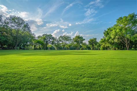 Premium Photo Background Texture Of Clean Grass Lawn With Trees And Sky