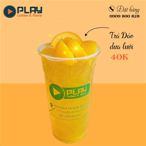 Trà đào Dưa Lưới Play Coffee And More Biên Hòa