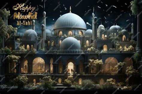 Happy Mawlid Alnabi 예언자 Muhammad Rabi Alawwal 이슬람 수니파와 시아파 Hamd Tasbih 공개 행렬 Naat 엽서 배너 인사말 카드의