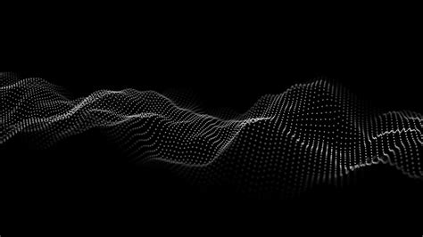 Premium Vector Digital Technology Wave Abstract Background With Dots Moving In Space