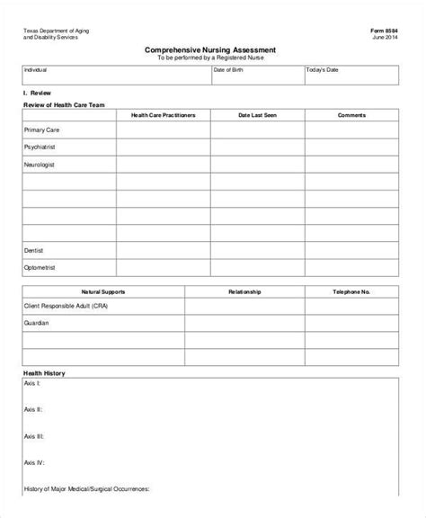 Free 18 Sample Nursing Assessment Forms In Pdf Artofit