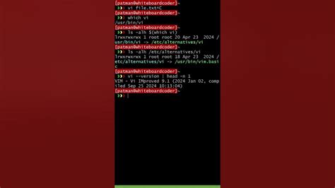 linux how to tell if you are in vi or vim coding linux
