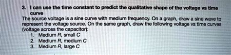 SOLVED Can Use The Time Constant T Predict The Qualitative Shape Of The Voltage Vs Time Curve