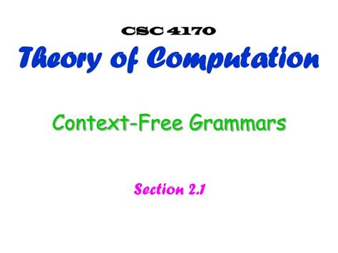 PPT Context Free Grammars PowerPoint Presentation Free Download ID
