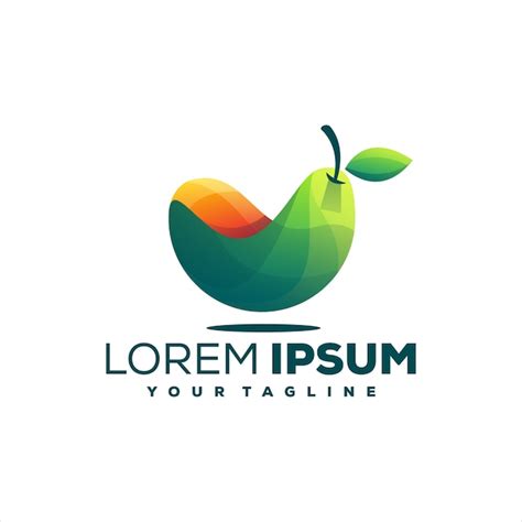 망고 과일 로고 프리미엄 벡터